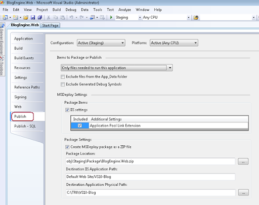 Vishal Joshi's Tangent: Web Packaging: Creating a Web Package using VS 2010